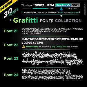 30 Grafitti FONTS Collection Ready to Install on Windows / Mac ...
