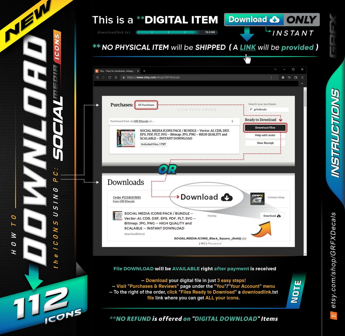 112 Social Media Icons: Square solid Black Bitmap Jpg Png - Etsy