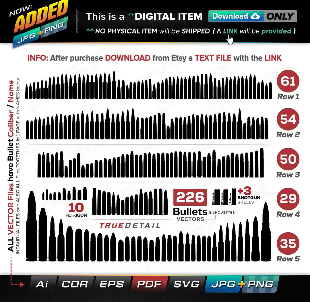 226 Bullets Vectors Ai, Cdr, Eps, Pdf, Svg and Also Jpg, Png Instant ...