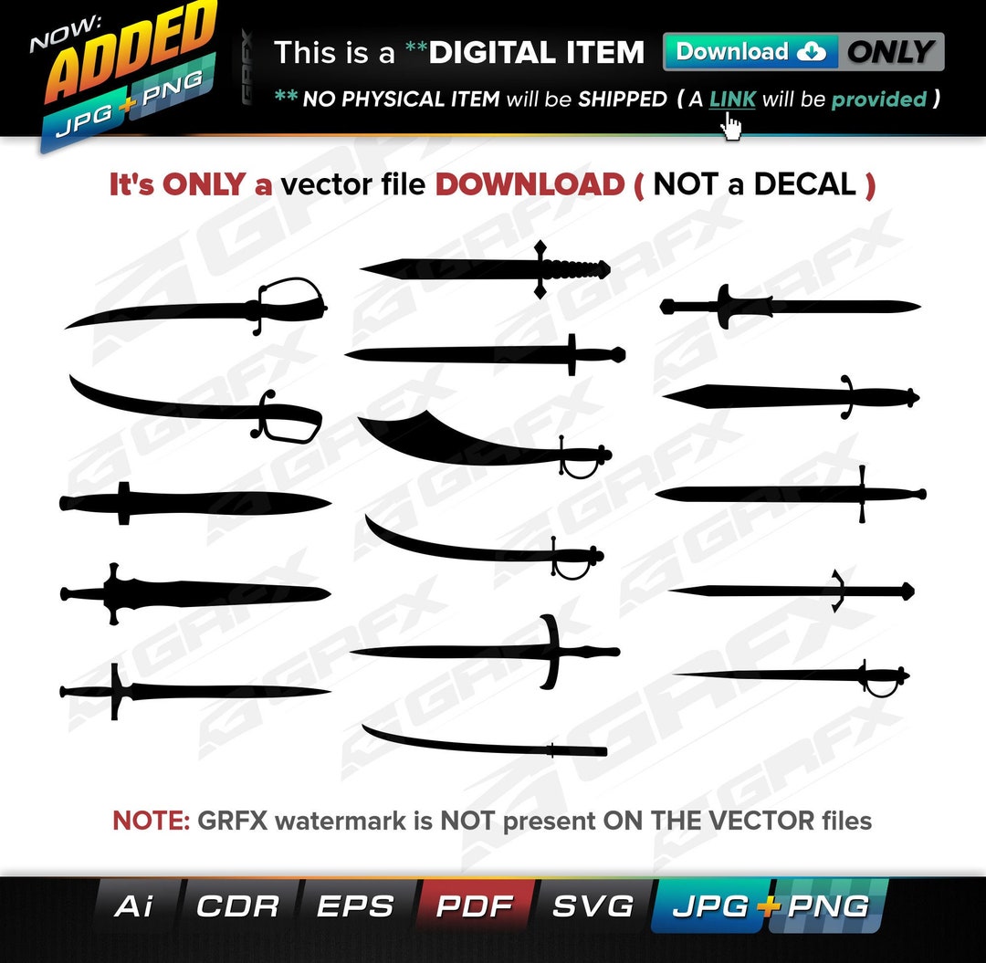 16 Swords Vectors Ai Cdr Eps Pdf Svg and Also Jpg Png - Etsy