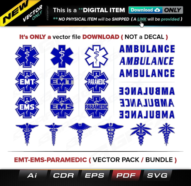 21 EMT-EMS Vectors Ai Cdr Eps Pdf Svg Instant Download - Etsy