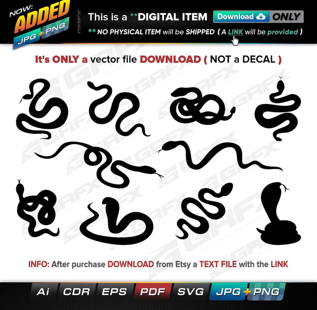 10 Snakes Vectors Ai, Cdr, Eps, Pdf, Svg and Also Jpg, Png - Instant ...