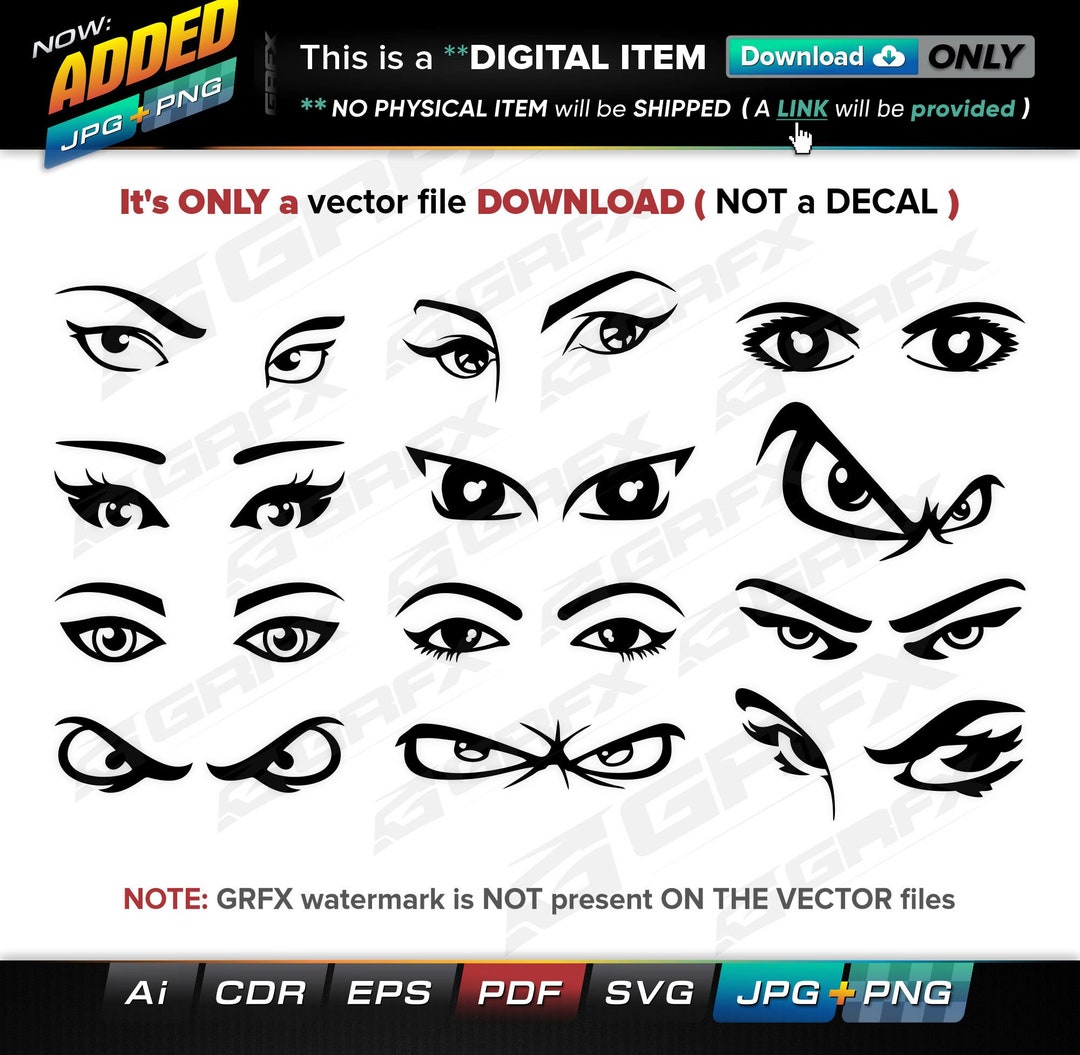 12 Eyes Vectors Ai Cdr Eps Pdf Svg and Also Jpg Png - Etsy