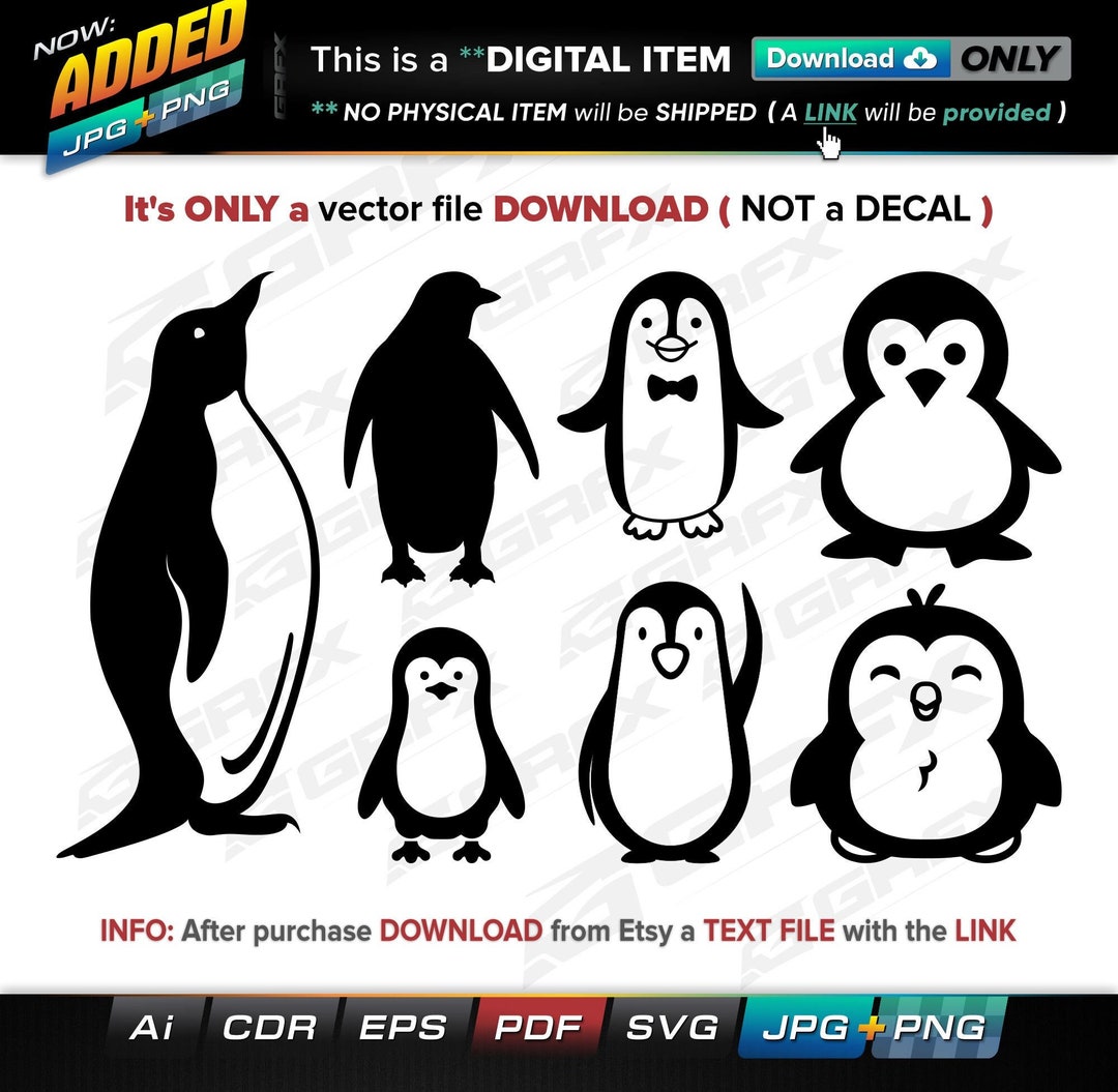 7 Penguin Vectors Ai, Cdr, Eps, Pdf, Svg and Also Jpg, Png - Instant ...