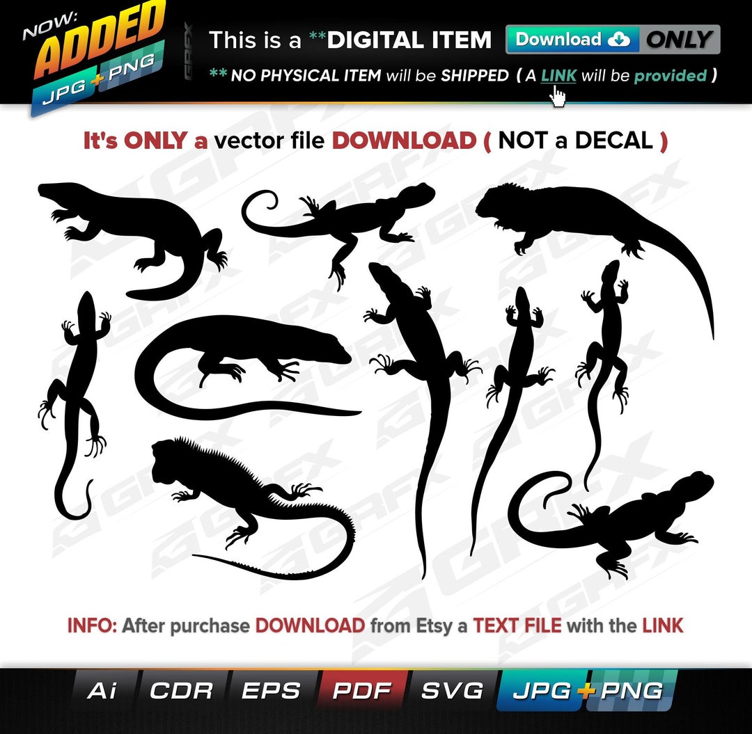 10 Lizards Vectors Ai, Cdr, Eps, Pdf, Svg and Also Jpg, Png - Instant ...