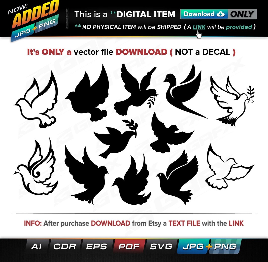 12 Dove Vectors Ai, Cdr, Eps, Pdf, Svg and Also Jpg, Png - Instant ...