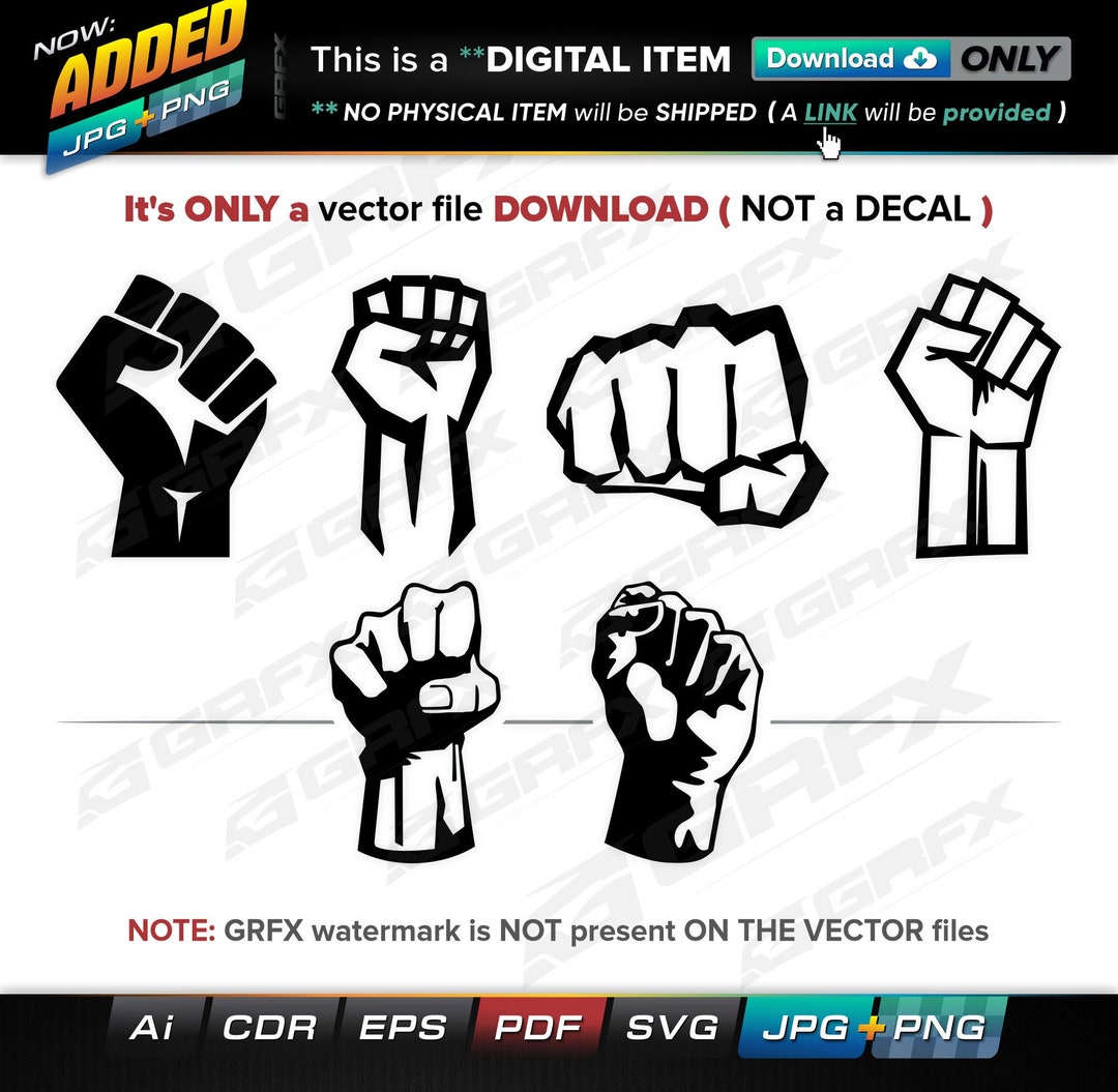 6 Fist up Vectors Ai Cdr Eps Pdf Svg and Also Jog Png - Etsy