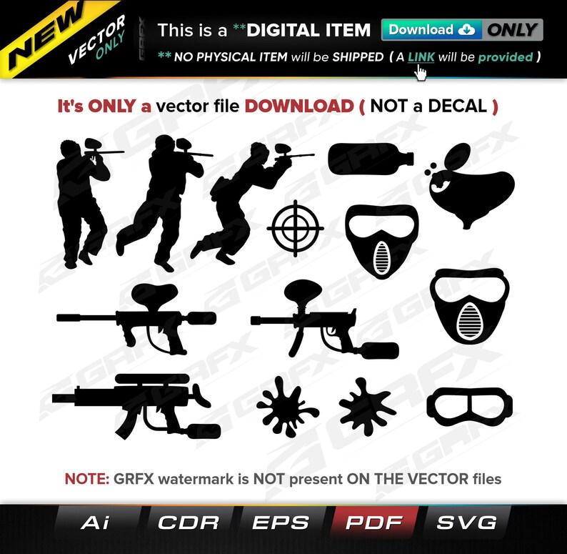 14 Paintball Vectors Ai Cdr Eps Pdf Svg Instant Download - Etsy