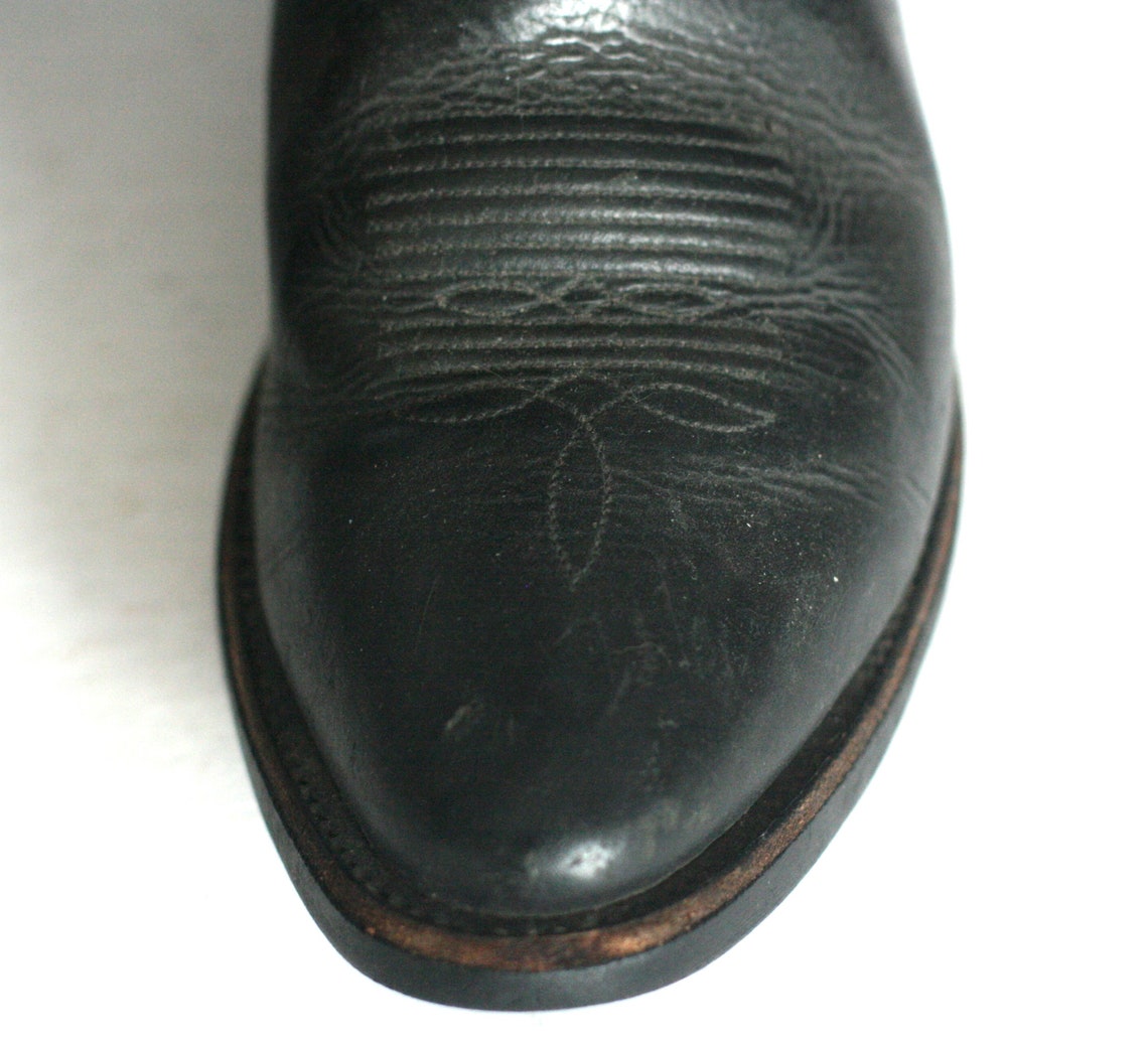 Vintage Tony Lama Mens Cowboy Boots Black Leather Western - Etsy