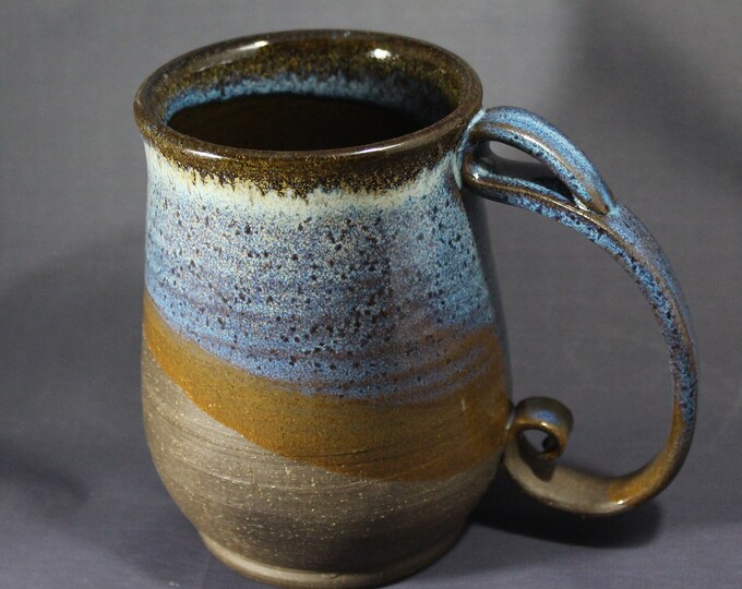 Large Handmade One of a Kind 20 Oz. Ceramic Spiral Handle Mug - Etsy