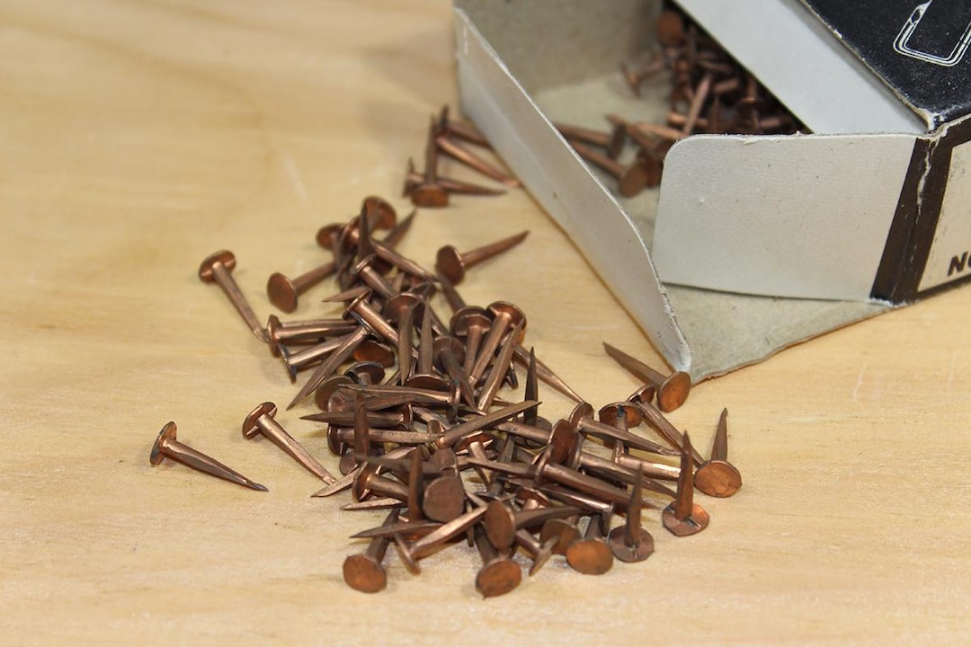 200 Vintage Solid Copper Tacks: 5/8" Long X 1/4" Head W.W. Cross - Etsy