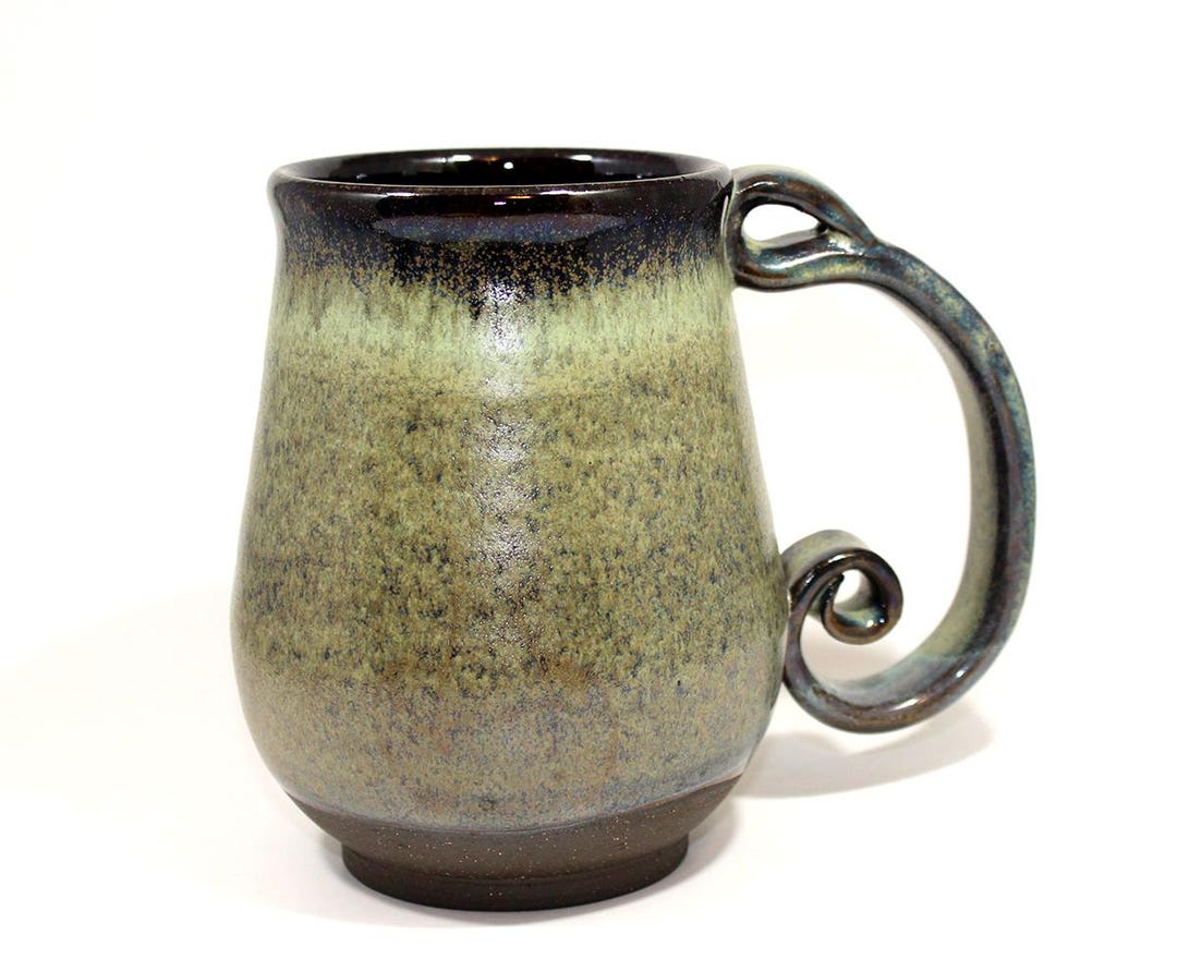 Big Green Handmade 24 Oz. Ceramic Coffee Mug Cup - Etsy