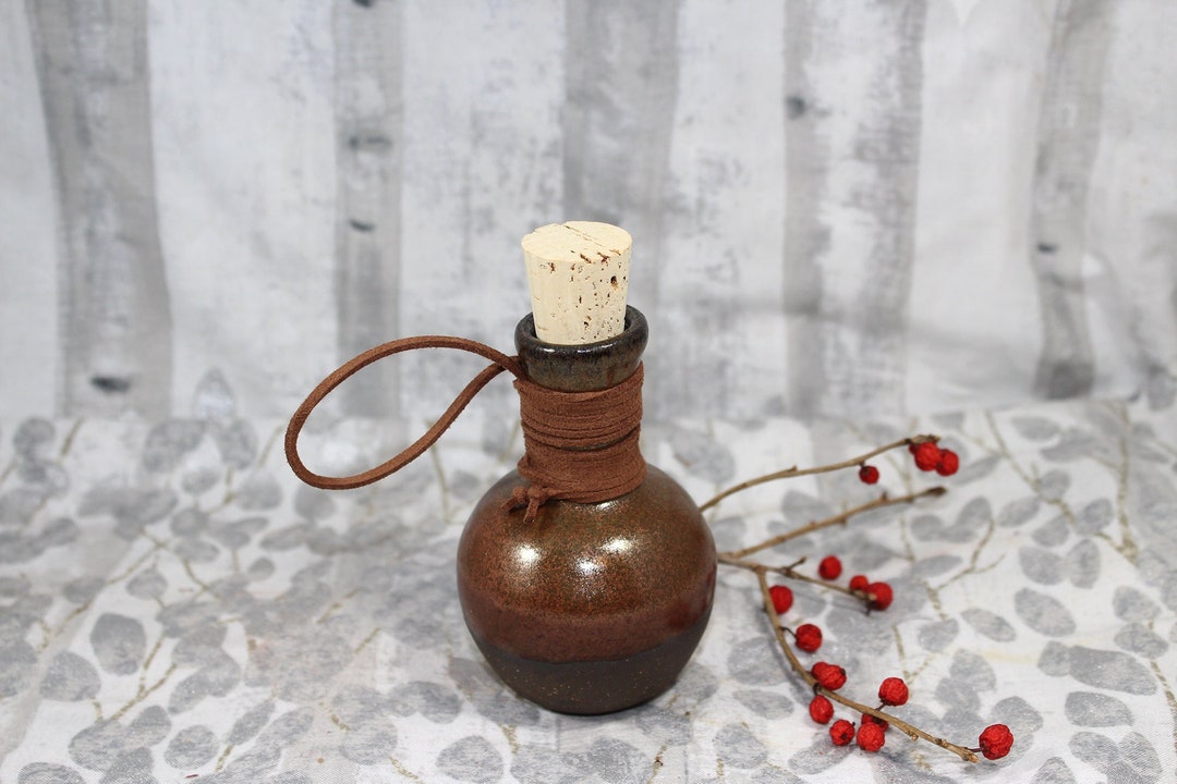 Round Red Health Potion Bottle for Cosplay LARP Ritual Magic 2.5 Oz ...