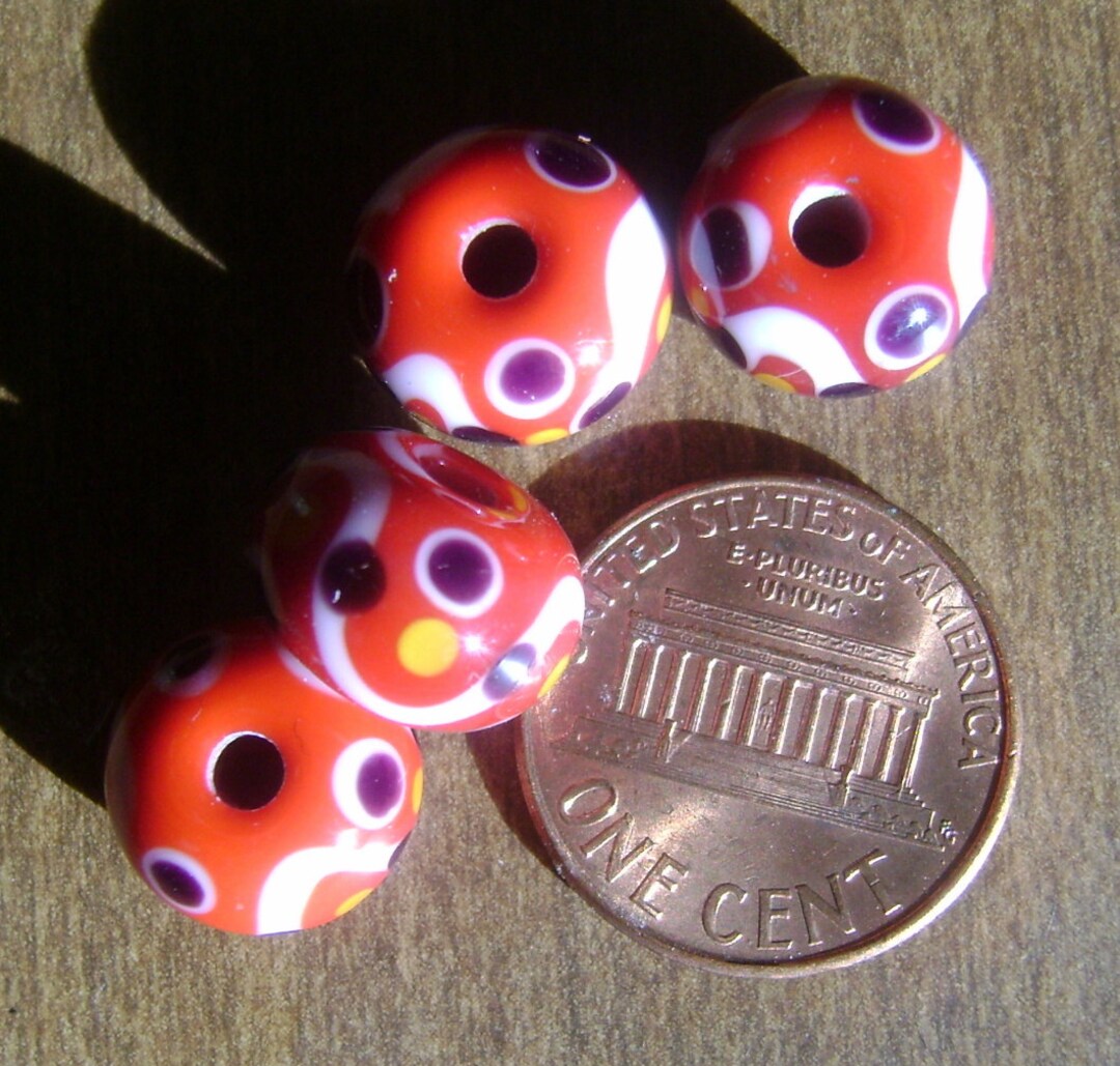 Bead Pattern 77: Merovingian Red Wavy Dot Bead (reproduction) - Etsy