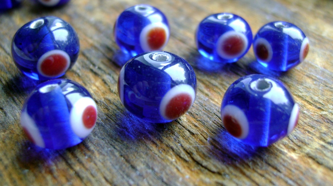 Bead Pattern 18: Anglo-saxon Blue and Red Eye Bead (reproduction) - Etsy