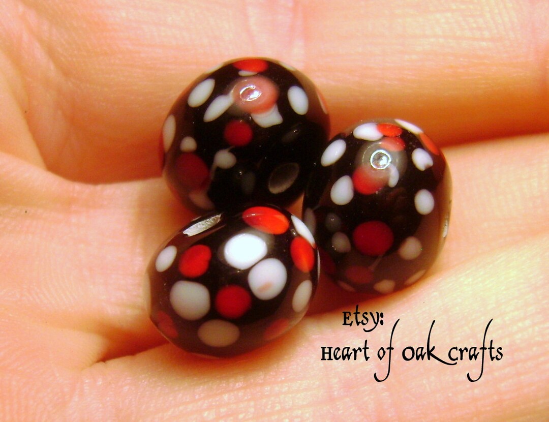 Bead Pattern 66b: Red & White Crumb Bead (reproduction) - Etsy