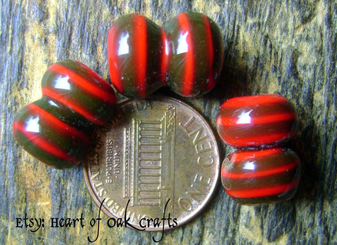 Bead Pattern 69: Red & green segment bead reproduction | Etsy