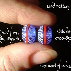 Bead Pattern 46: Blue Reticella Viking Bead From Ribe (reproduction) - Etsy
