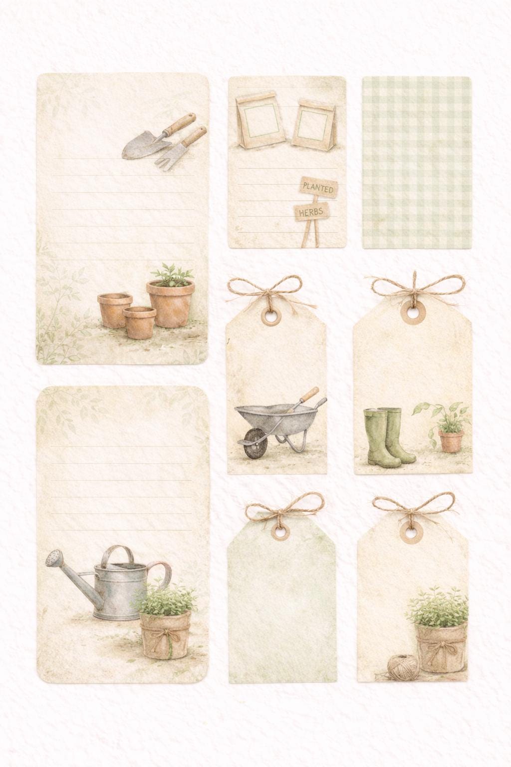Gardeners Junk Journal Kit Printable | Garden Tools Ephemera | 5 Page ...
