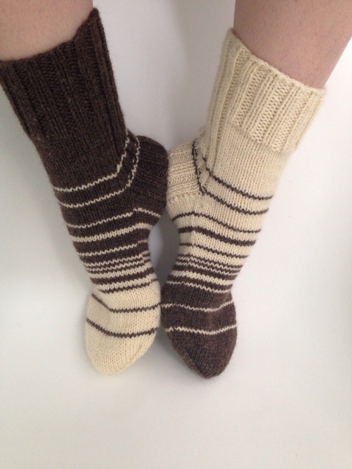 Hand Knitted Asymmetrical Socks Women Size 8-9. Winter Socks - Etsy