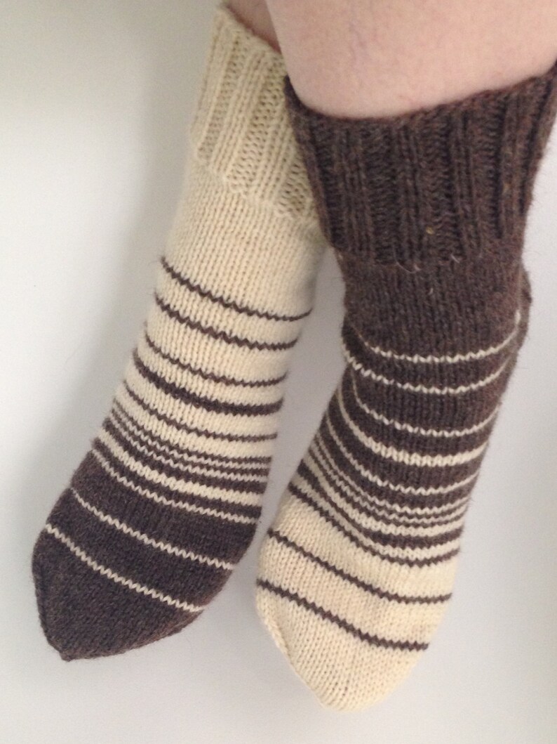Hand Knitted Asymmetrical Socks Women Size 8-9. Winter Socks - Etsy