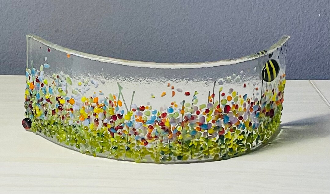 Fused Glass Meadow Mini Bend - Bee - Etsy UK
