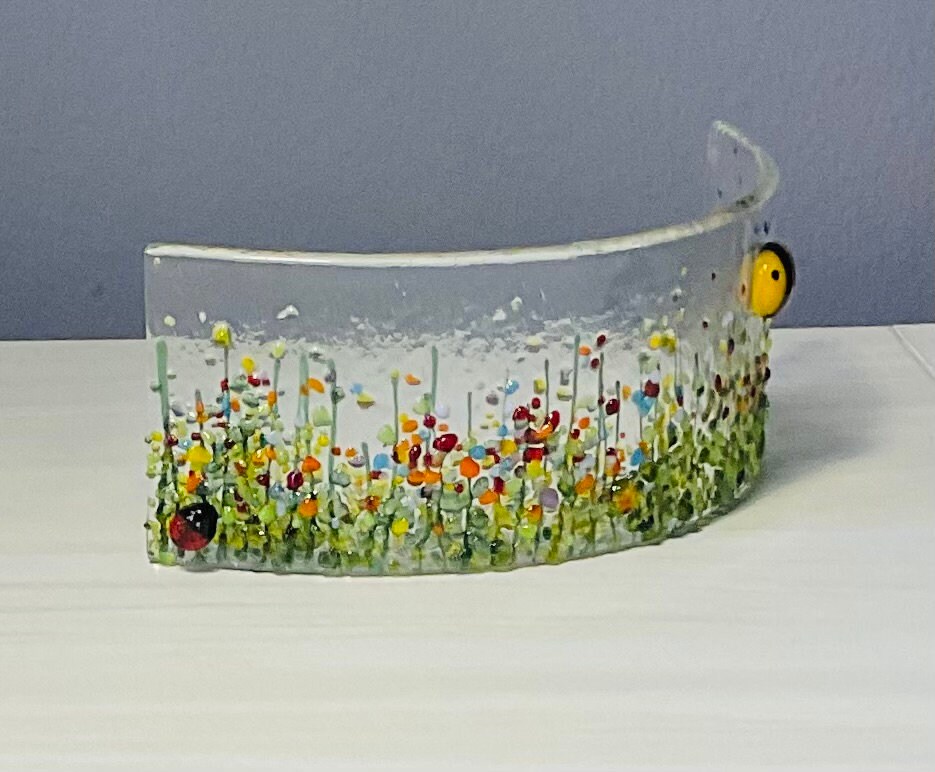Fused Glass Meadow Mini Bend Bee - Etsy
