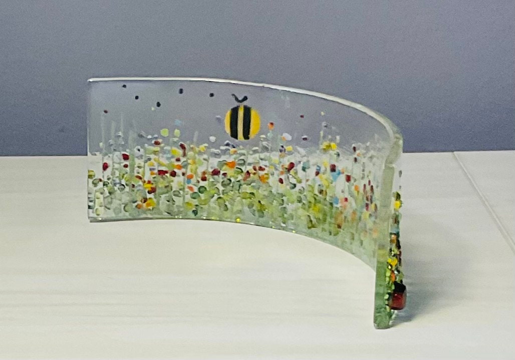 Fused Glass Meadow Mini Bend Bee - Etsy