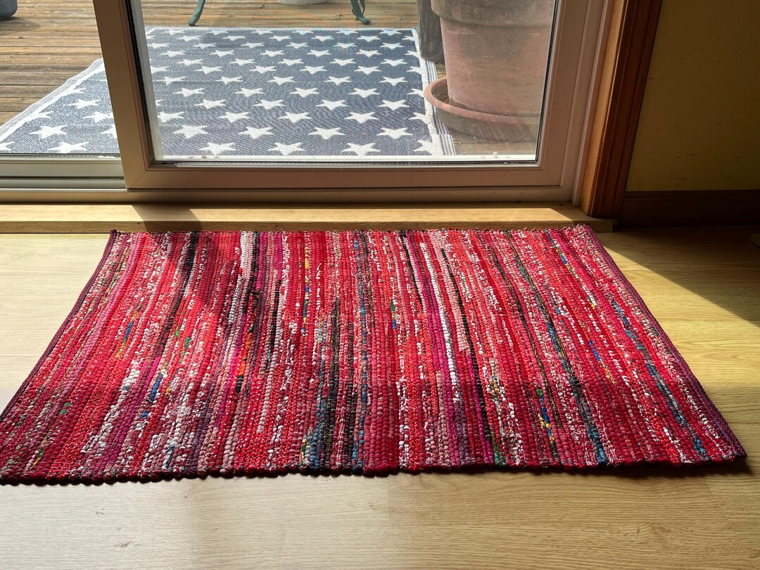 Red Rag Rug - Etsy
