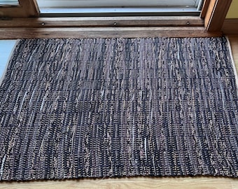 Black Rag Rug - Etsy