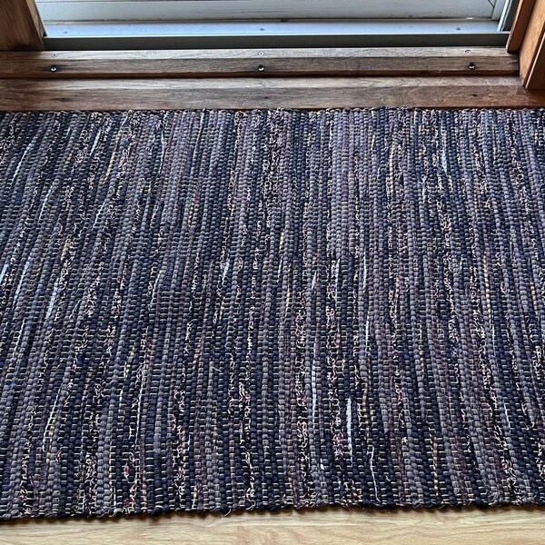 Black Rag Rug - Etsy