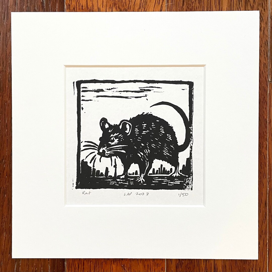 Rat Linocut Lino Block Print - 4 Horsemen of the Trashpocalypse ...