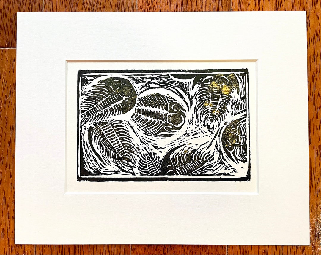 Trilobite Cluster Lino Print Linocut Prehistoric Life - Etsy