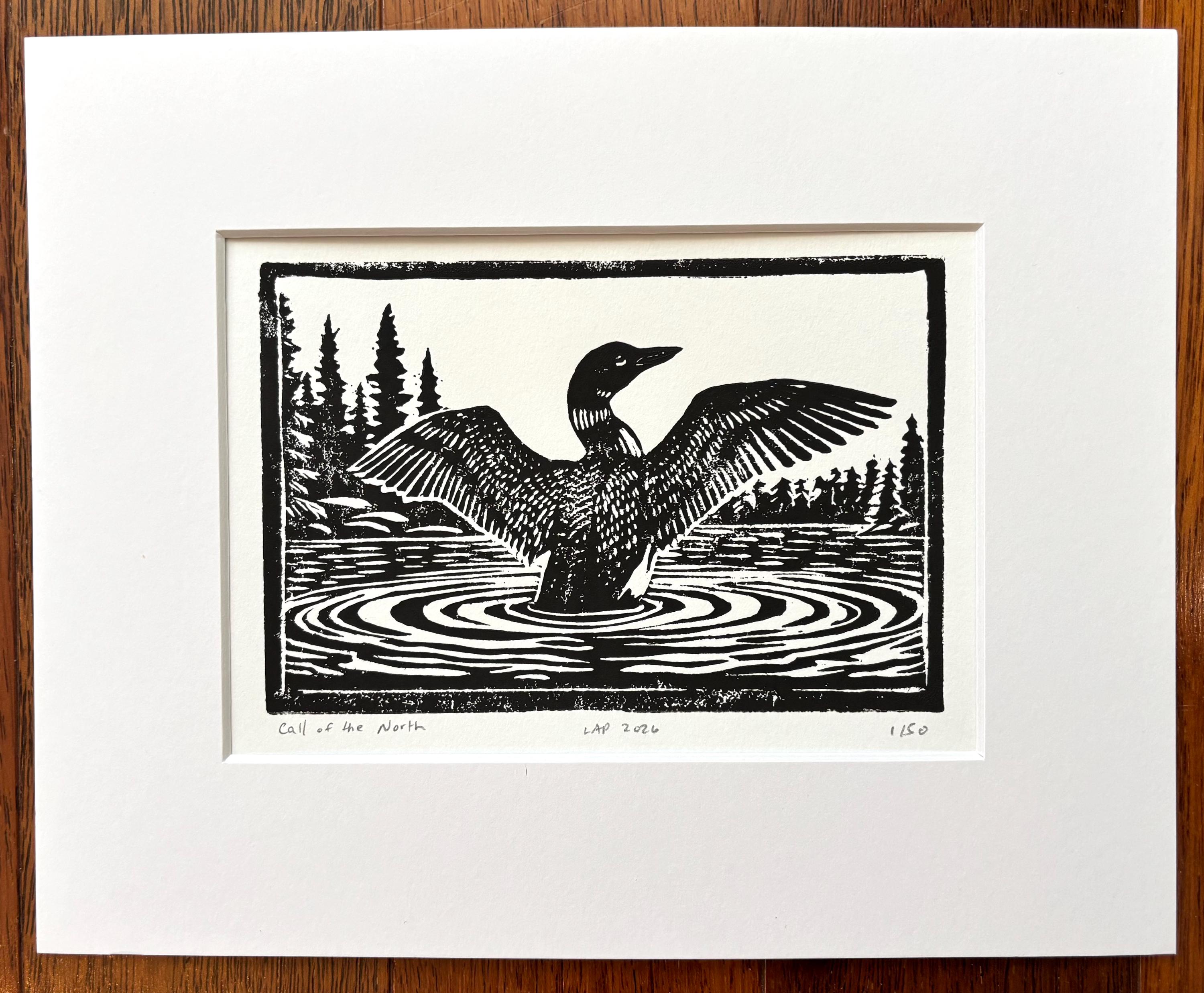 Loon Call of the Wild Linocut Block Print - Etsy