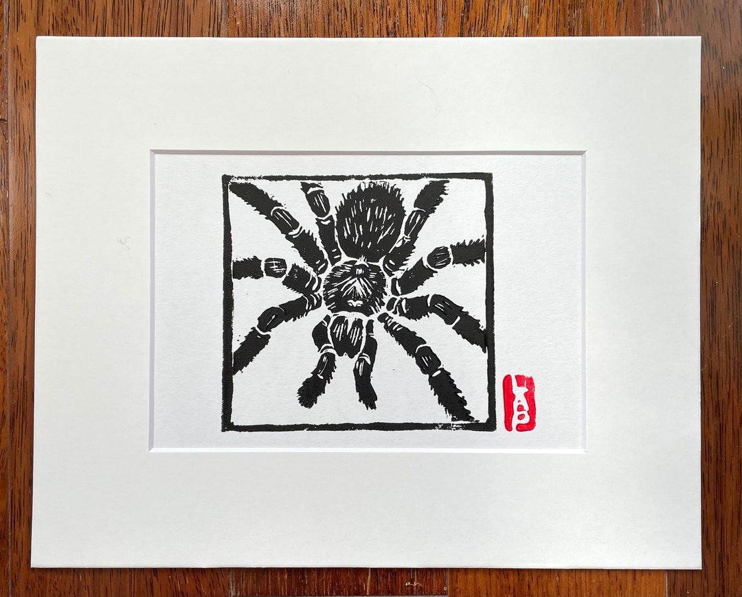 Tarantula Spider Linocut Block Print - Pets Collection - Etsy