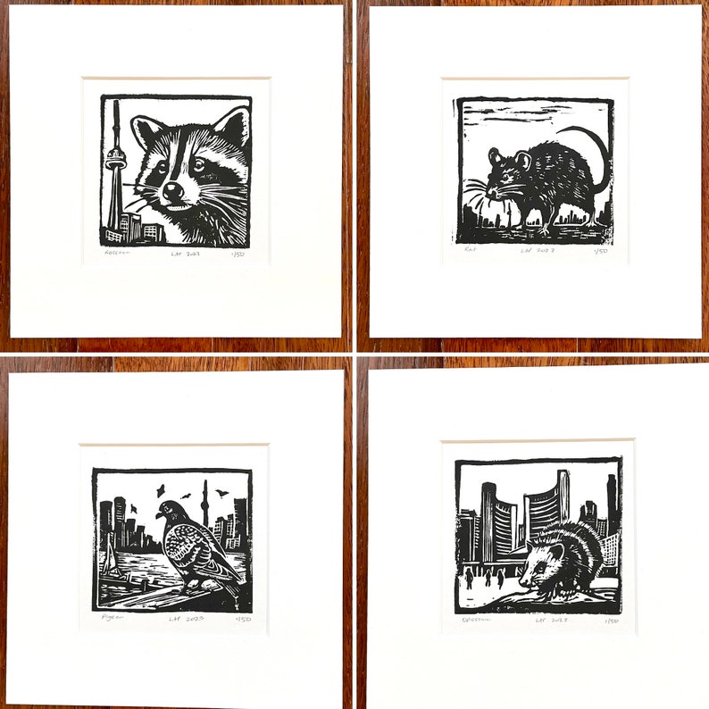 Rat Linocut Lino Block Print - 4 Horsemen of the Trashpocalypse ...