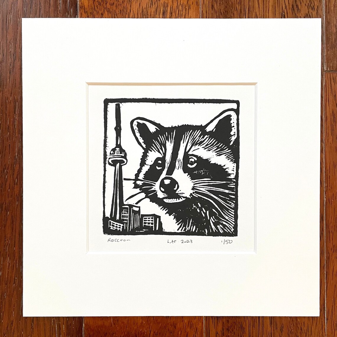 Raccoon Trash Panda Linocut Lino Block Print 4 Horsemen of the ...