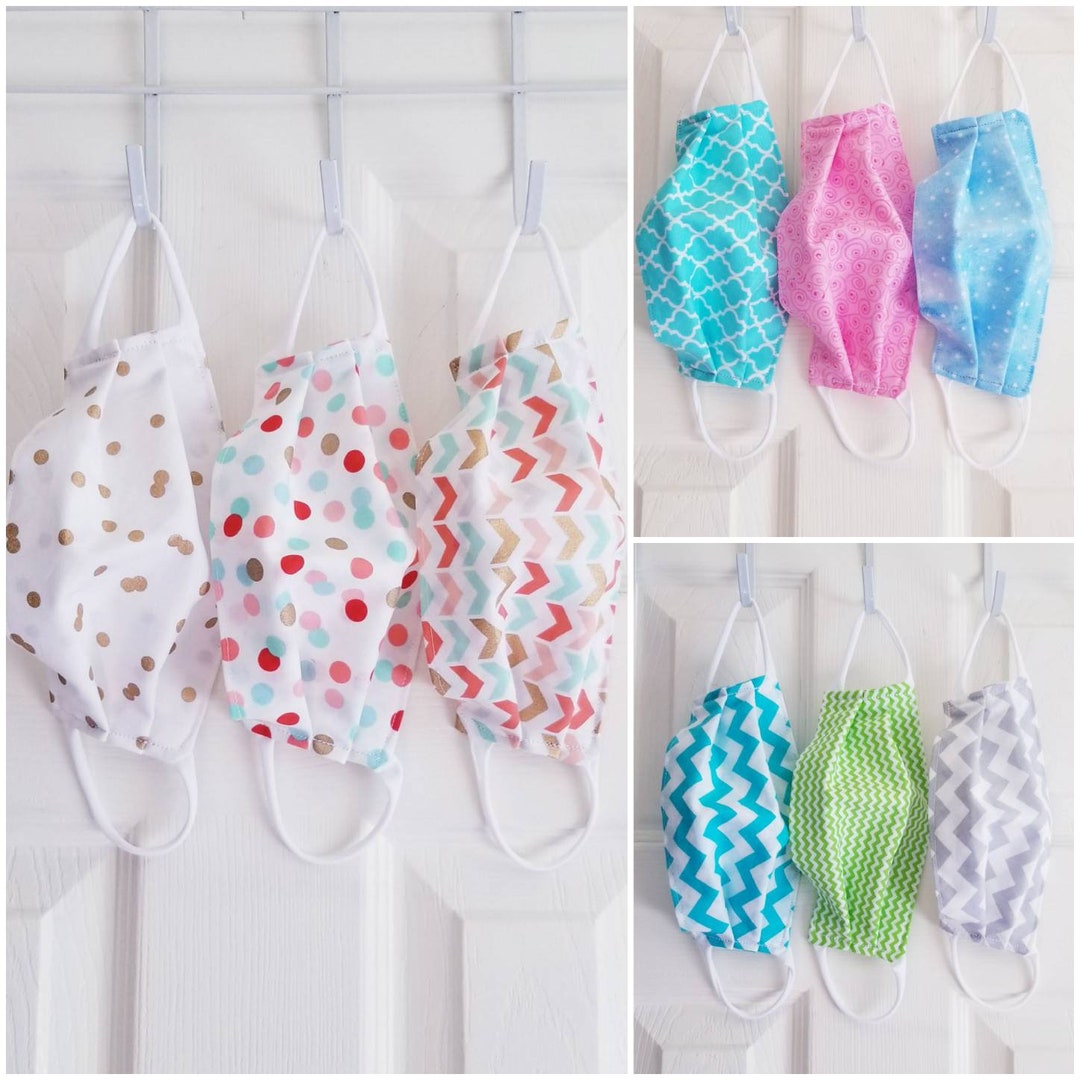 Adult Kids Cloth Face Mask Made in USA, Real, Green, Turqoise Travel ...