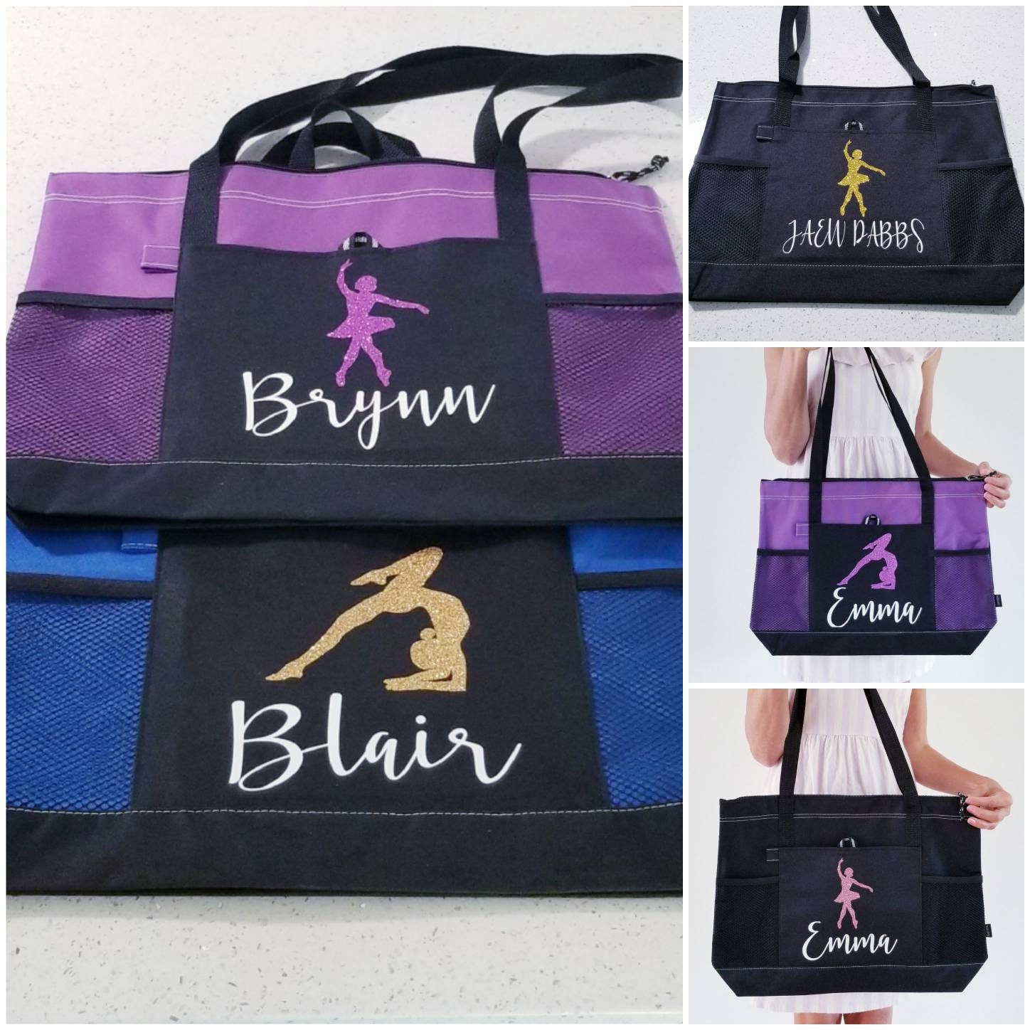 Dance Gymnastic Tote Bag with Pockets Personalized Tote bag | Etsy