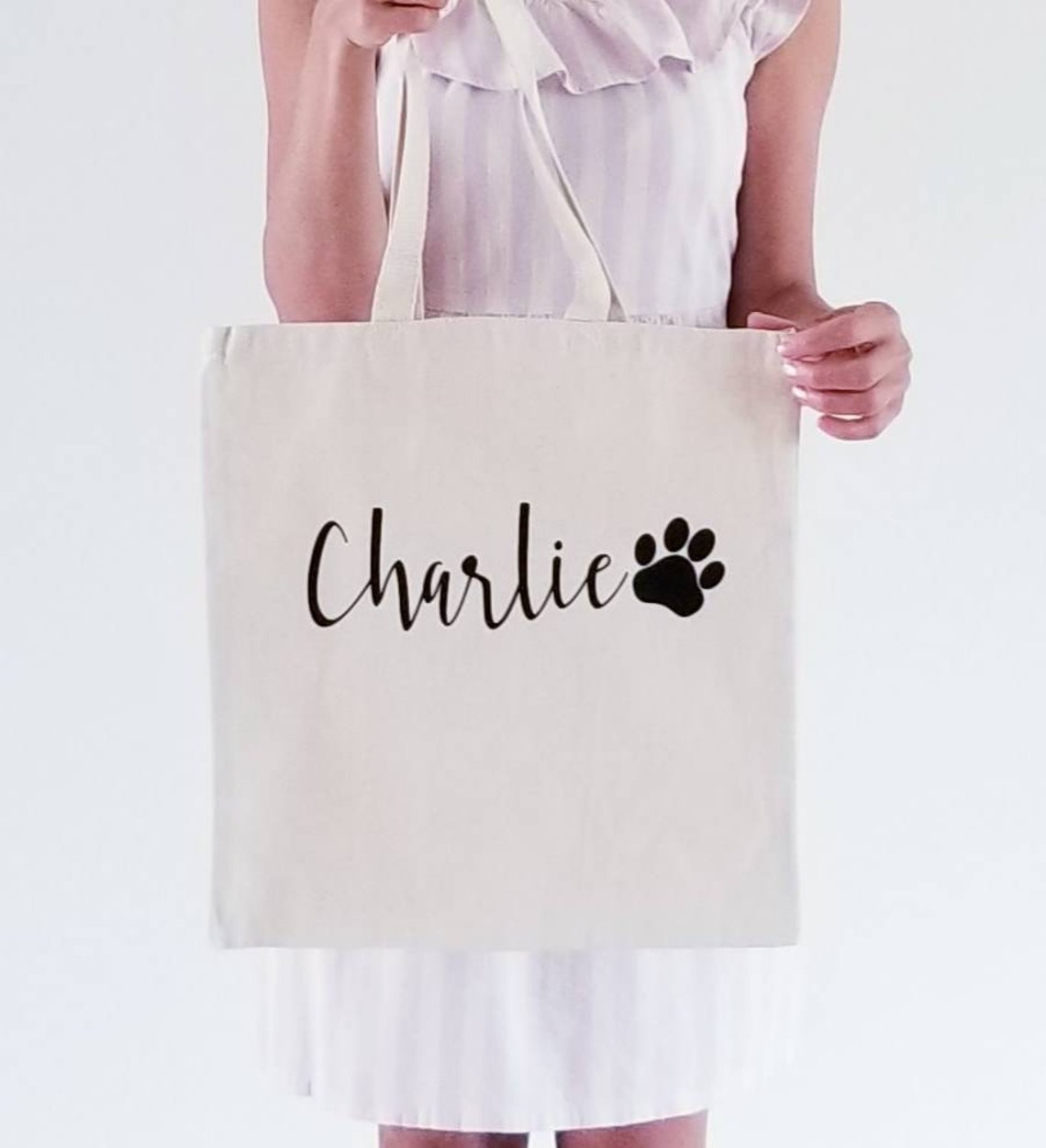 Personalized Dog Tote Bag, Paw Print Tote Bag, Pet Tote Bag ...