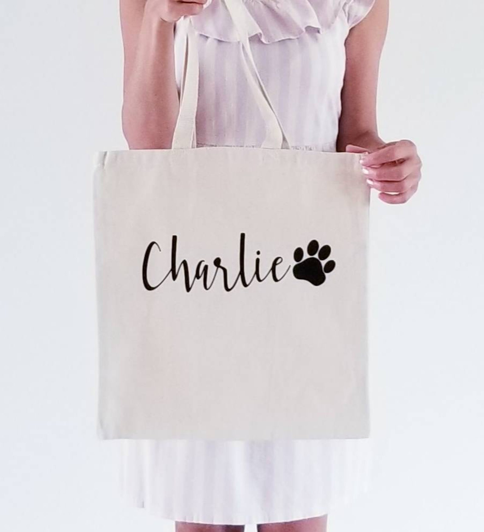 Personalized Dog Tote Bag, Paw Print Tote Bag, Pet Tote Bag ...