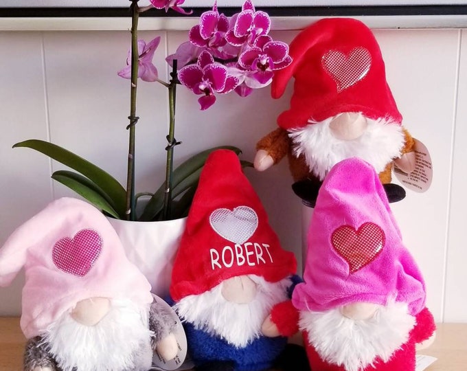 Personalized Plush Valentine Gnome | Valentine Plush Gnome | Valentine ...