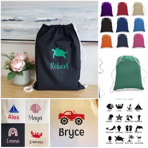 Camp Backpack, Personalized Beach Backpack, Kids Pool Drawstring ...