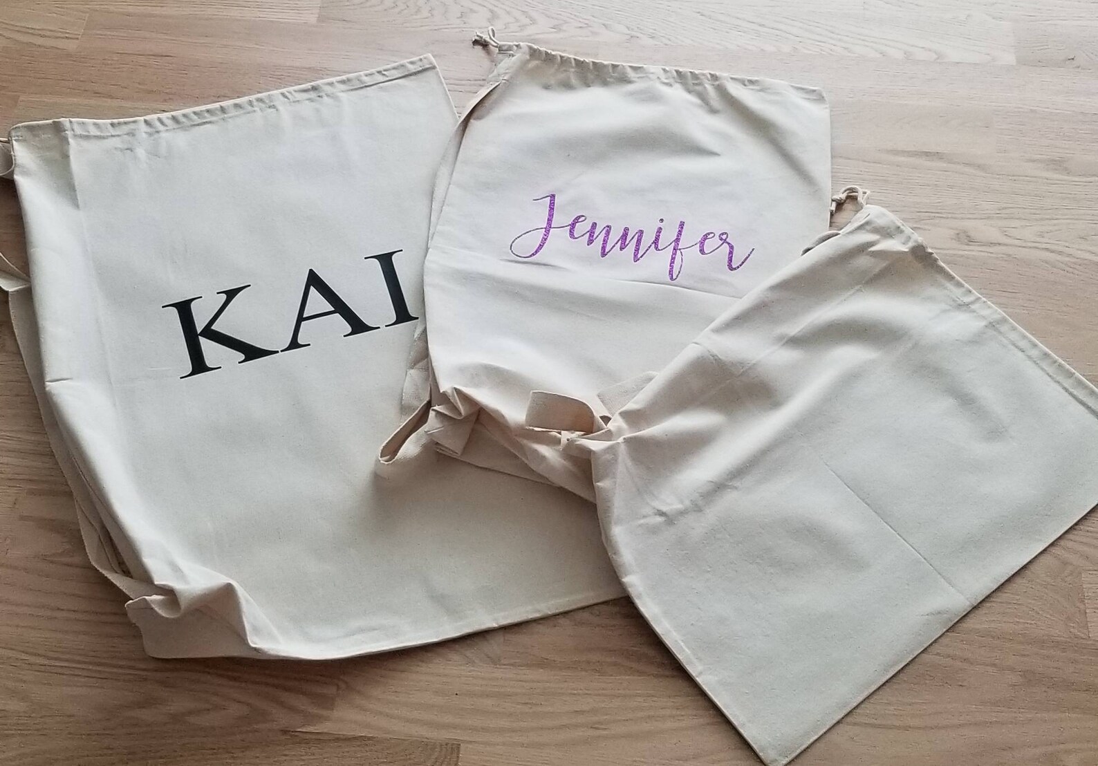Personalized Laundry Bag, Large Spacious Drawstring Sturdy Cotton ...