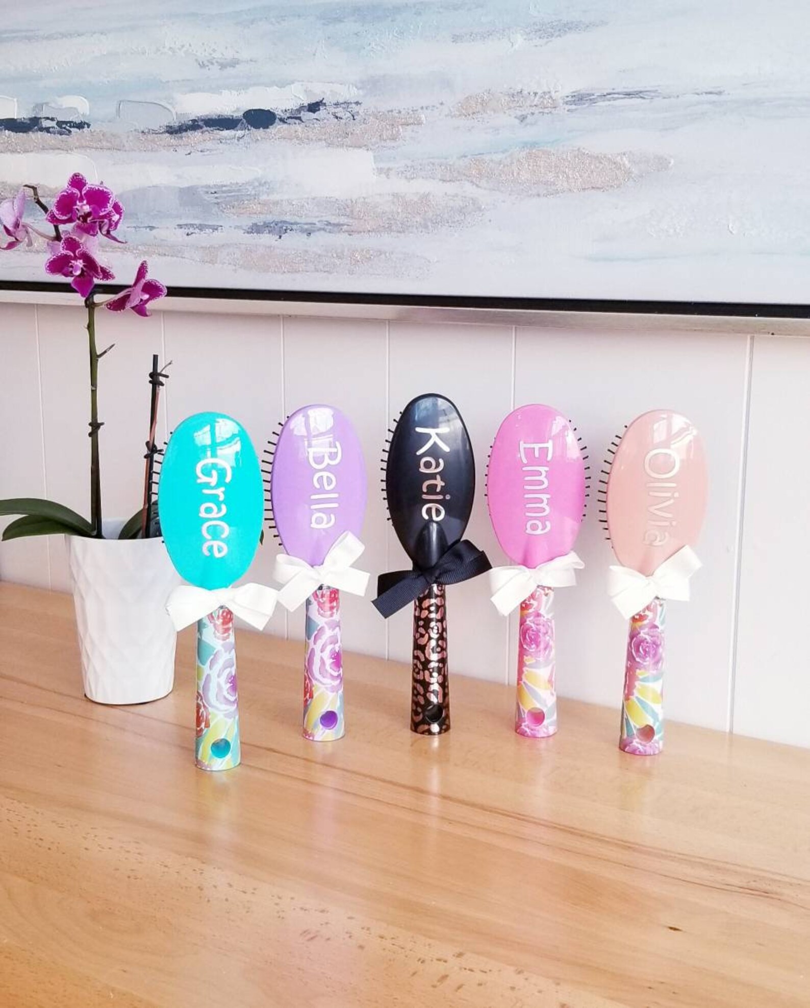 Personalized Princess Floral Cheetah Hair Brush - Etsy