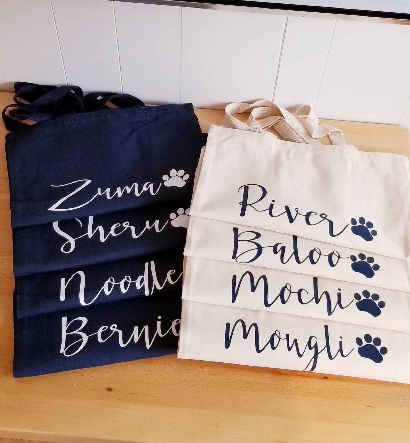 Personalized Dog Tote Bag, Paw Print Tote Bag, Pet Tote Bag ...