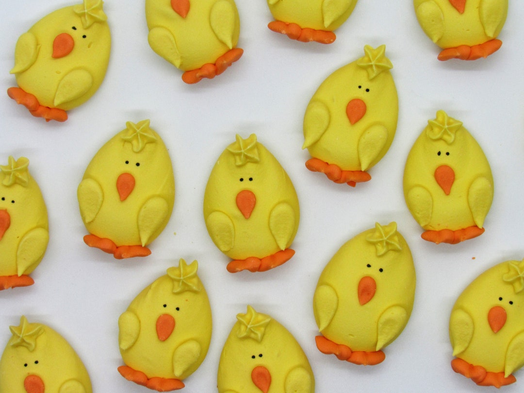 Made to Order | 1 Dozen Royal Icing Chicks | 1 Inch | Edible Handmade ...