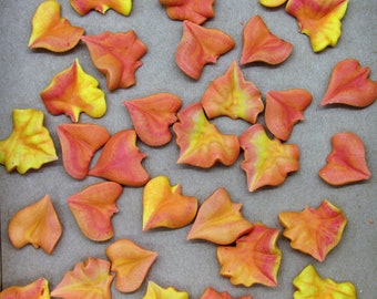 24 Mini Royal Icing Fall Rosettes | Autumn | 1/2 Inch | Sugar Flowers ...