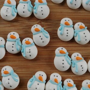 Made to Order | 1 Dozen Royal Icing Snowmen | 1 Inch | Cupcake Toppers ...