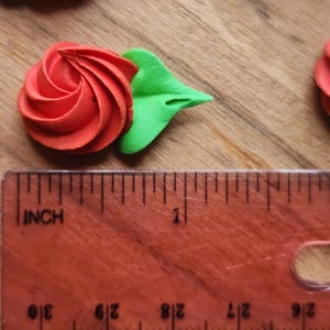 Made to Order | 1 Dozen 1 Inch Red Royal Icing Rosettes | Icing Roses ...